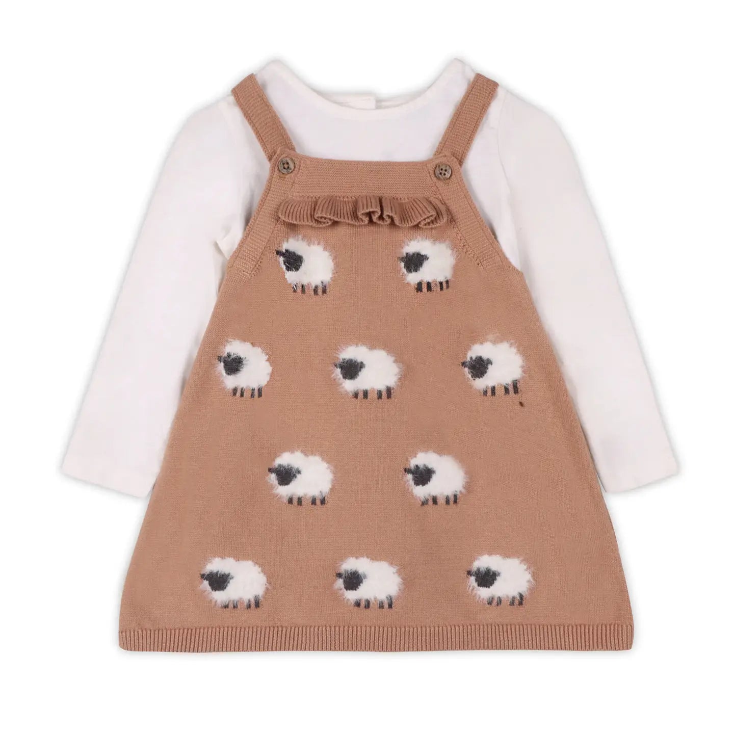 Viverano Organics Sheep Jacquard Knit Baby Tunic Dress Set